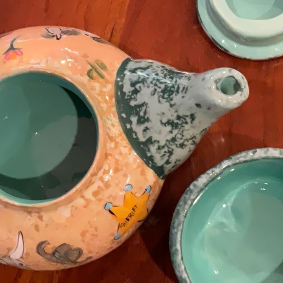 Art | Charming Southwestern Cowboy Themed Ceramic Tea Set For One ...